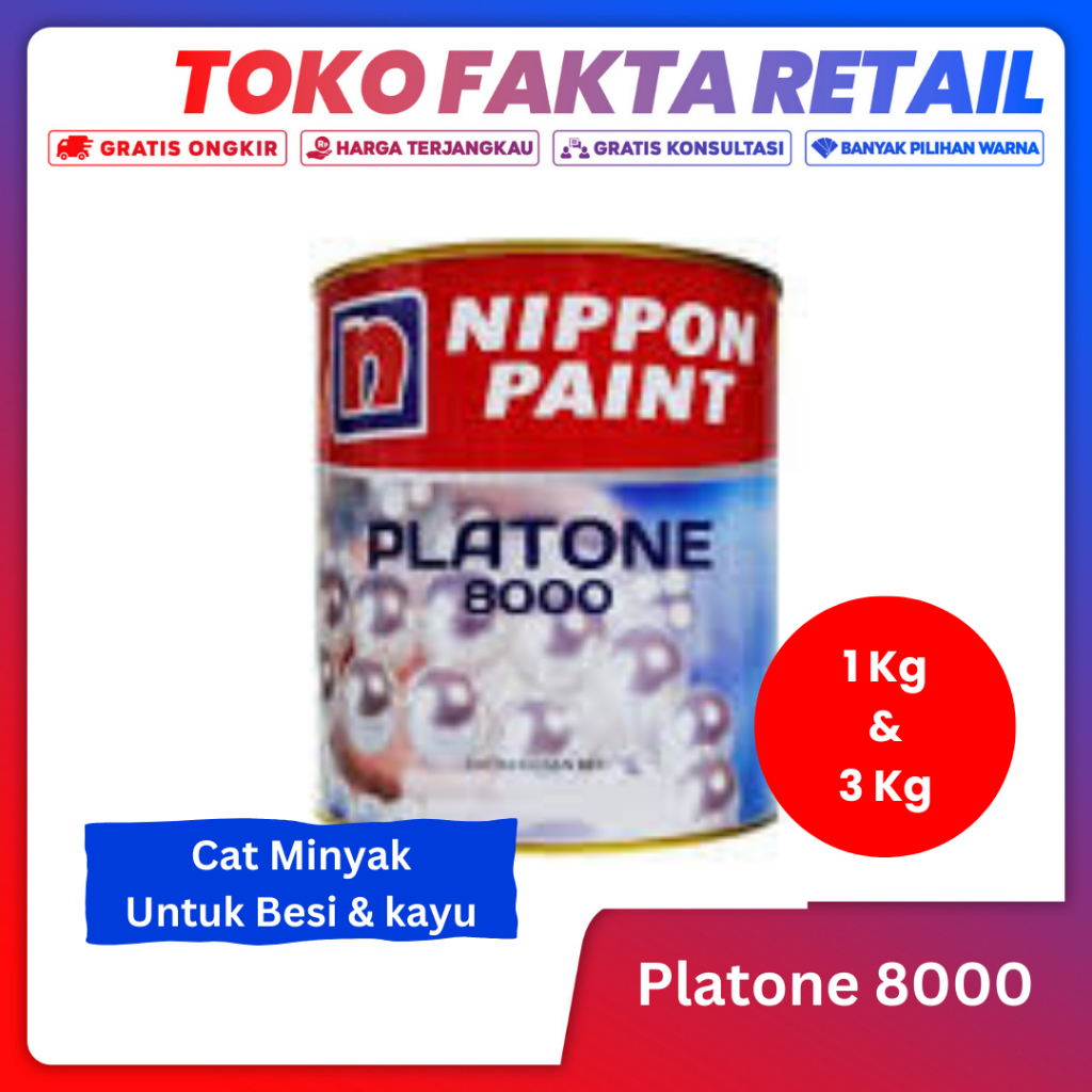 Jual Cat Minyak Kayu dan Besi Platone 8000 Nippon Paint 1 kg dan 3 kg ...