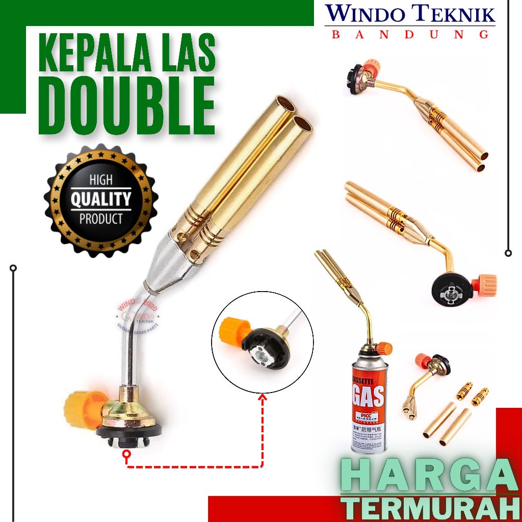 Jual KEPALA LAS DOUBLE UJUNG KUNINGAN 2 LUBANG GAS TORCH | ALAT BAKAR ...