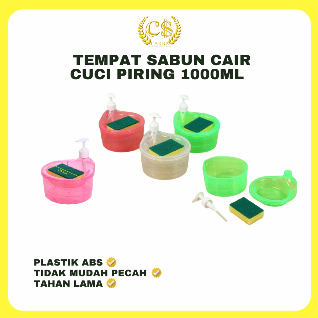 Jual CS Tempat Sabun Cair Cuci Piring 1000ml model mangkuk Bulat BESAR ...