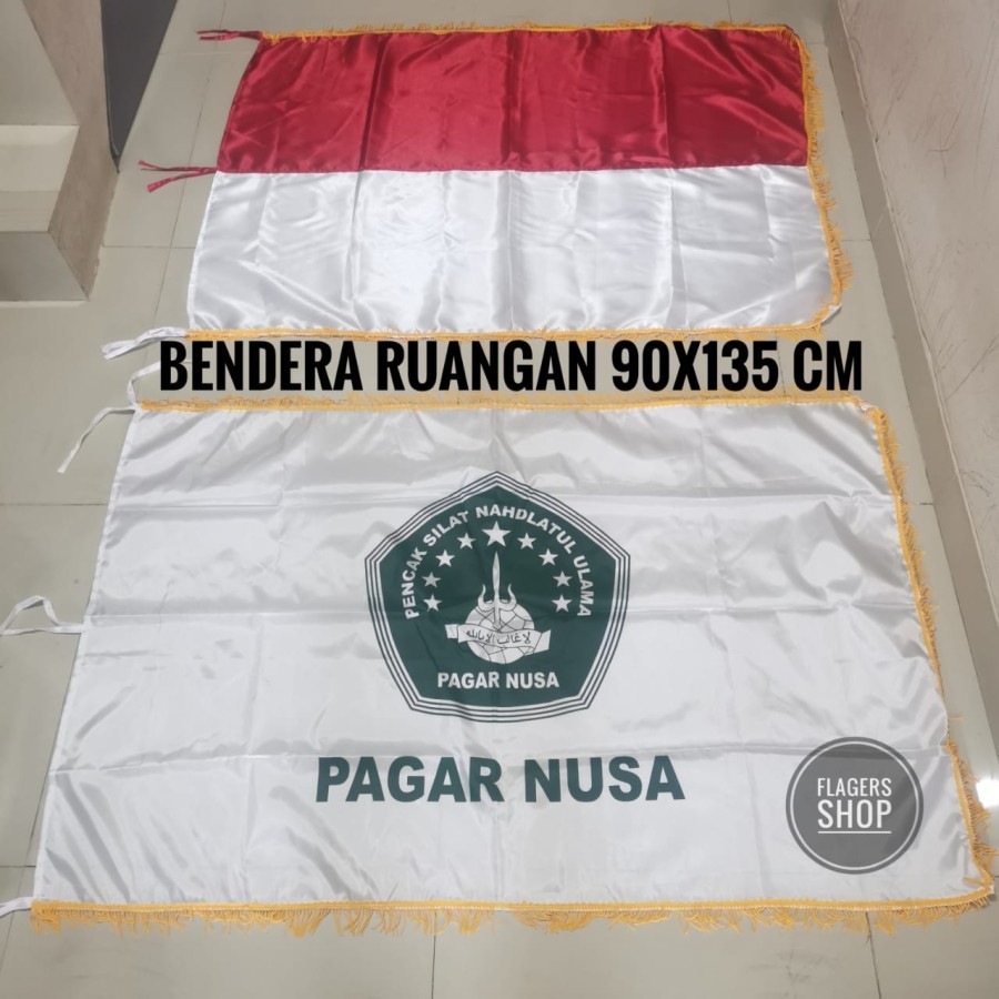Jual [PAKET] Bendera Ruangan Indonesia + Pagar Nusa Ukuran 90x135 cm ...