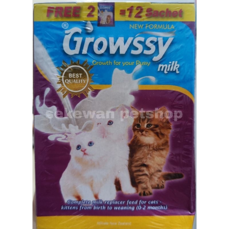 Jual SUSU ANAK KUCING GROWSSY 1 KOTAK ISI 12 BUNGKUS / 11 BUNGKUS - 20 ...