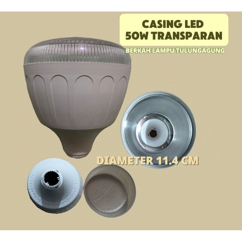 Jual kap lampu led transparan 50w/casing lampu led transparan 50w/tutup ...