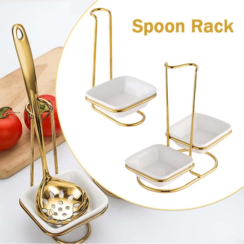 Jual Tempat Sendok Stainless Steel Emas Spoon Laddle Stand Holder Rak ...
