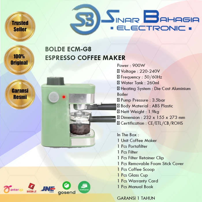 Jual BOLDE ECM-G8 ESPRESSO COFFEE MAKER (NEW) | Shopee Indonesia