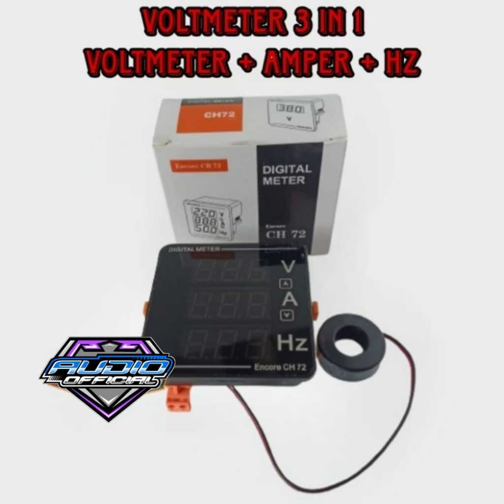 Jual Digital Voltmeter Amperemeter HZ Meter 3 in 1 Volt Amper HZ 500V ...