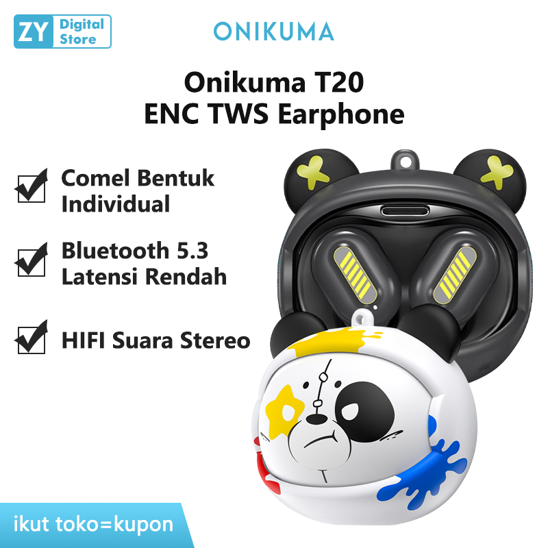Jual Onikuma T20 ENC TWS Earphone Bluetooth HIFI Suara Earbuds Wireless ...