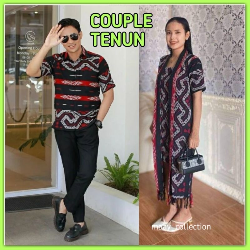 Jual Baju set couple tenun etnik jepara terbaru tunik tenun dan kemeja tenun dijual terpisah ...