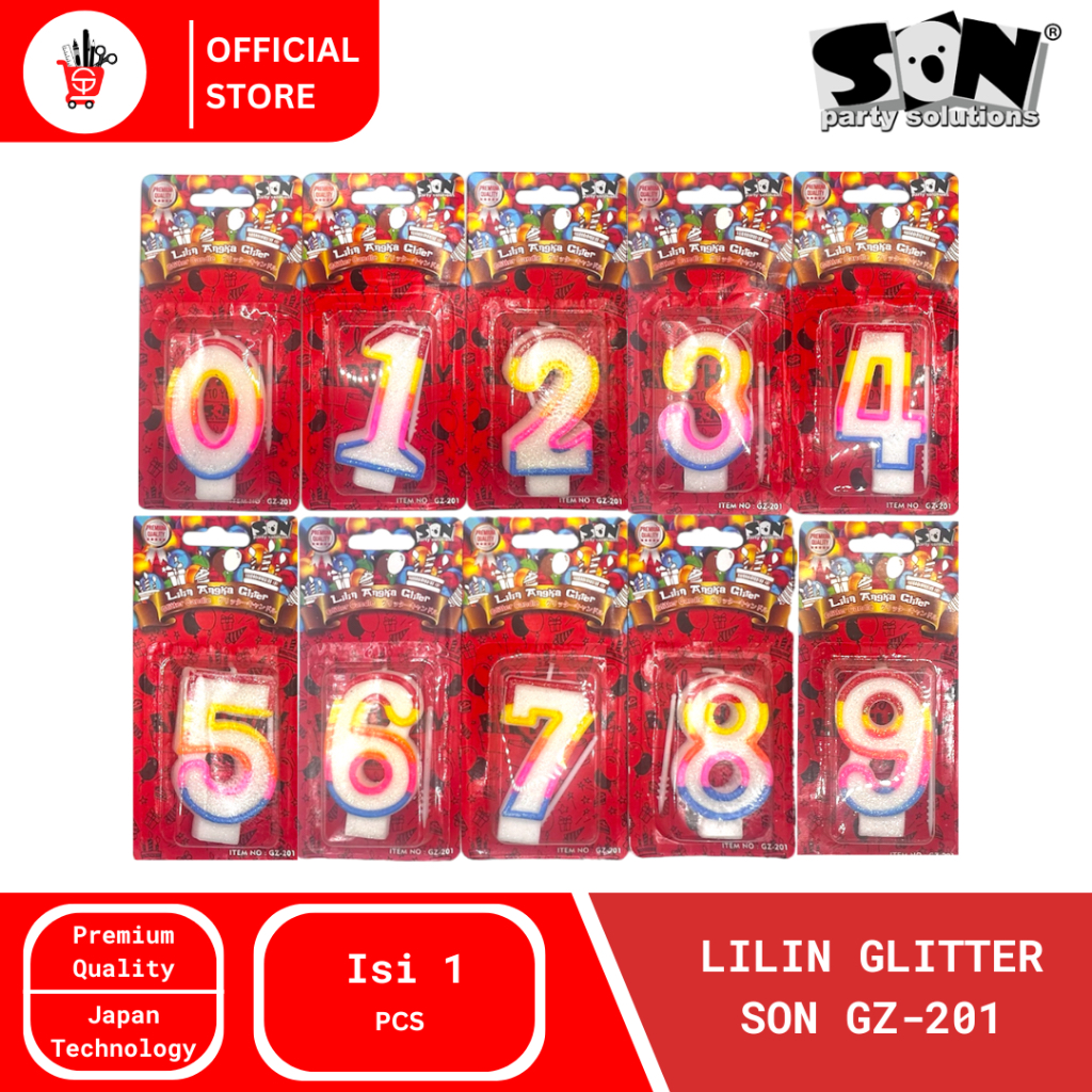 Jual Candle | Lilin Ulang Tahun | Lilin Angka Glitter | Son GZ-201 (1 ...