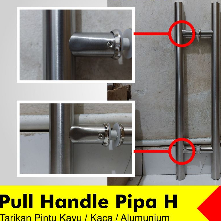 Jual Pull Handle Pipa H 60 as 40 / Tarikan Pintu Kaca Kayu Alumunium ...