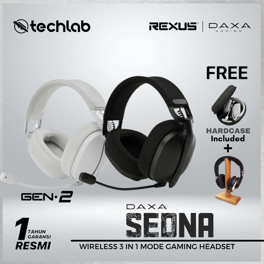 Jual Rexus Daxa Sedna Wireless Gaming Headset 3in1 Connection Garansi ...