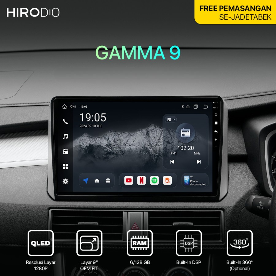 Jual HIRODIO Gamma 9 - Headunit Android QLED 6/126GB with Apple Carplay & Android Auto - Android ...