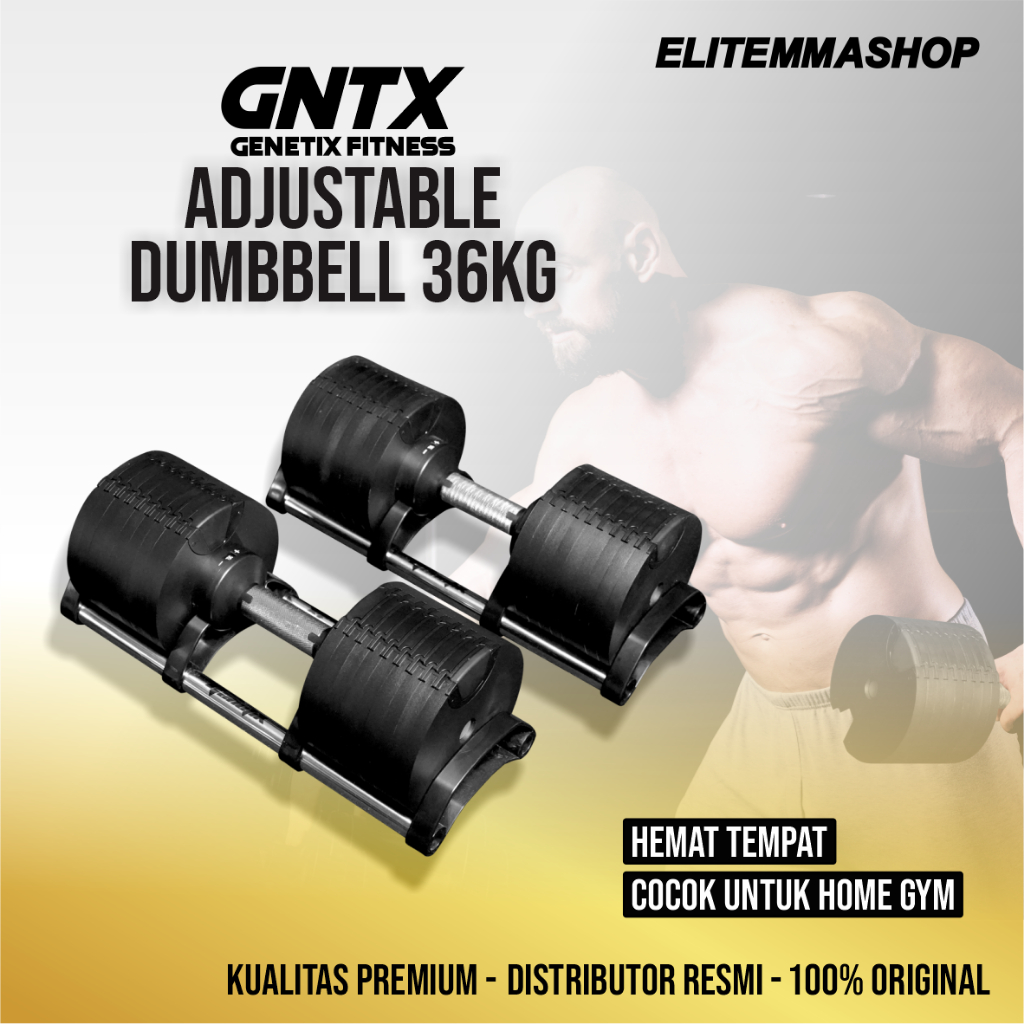 Jual GENETIX FIT ADJUSTABLE DUMBBELL 36 KG BARBELL SET FITNESS | Shopee ...