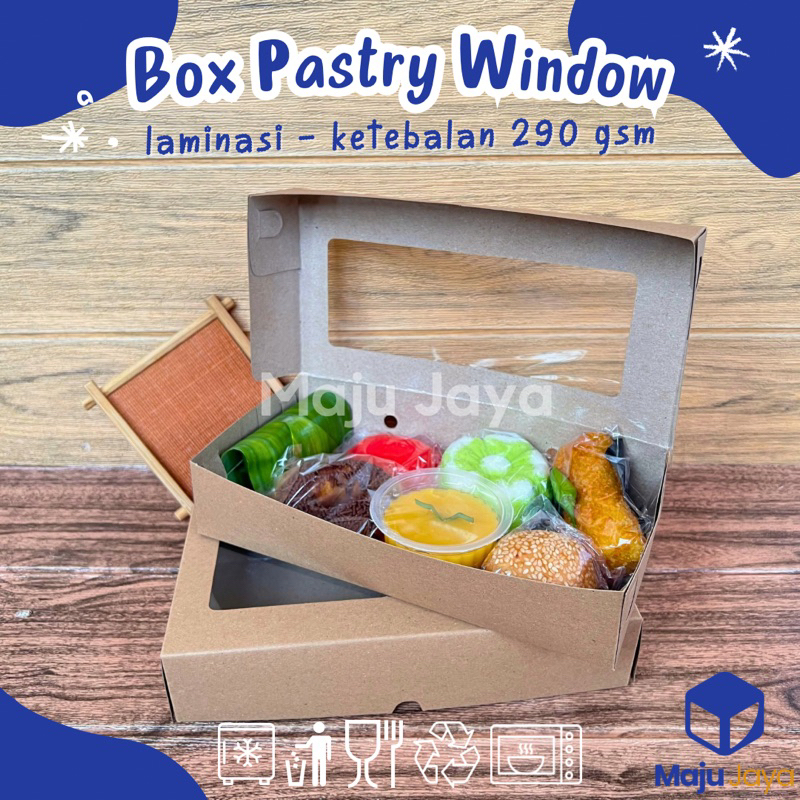 Jual Maju Jaya - Box Pastry Kraft Window 24x12x5 cm 290 gsm Laminasi ...