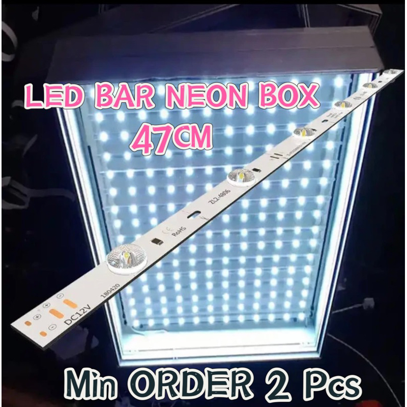Jual LAMPU LED BAR NEON BOX 47CM-50CM RIGID 12 Mata SMD DC12V IP20 HARD ...