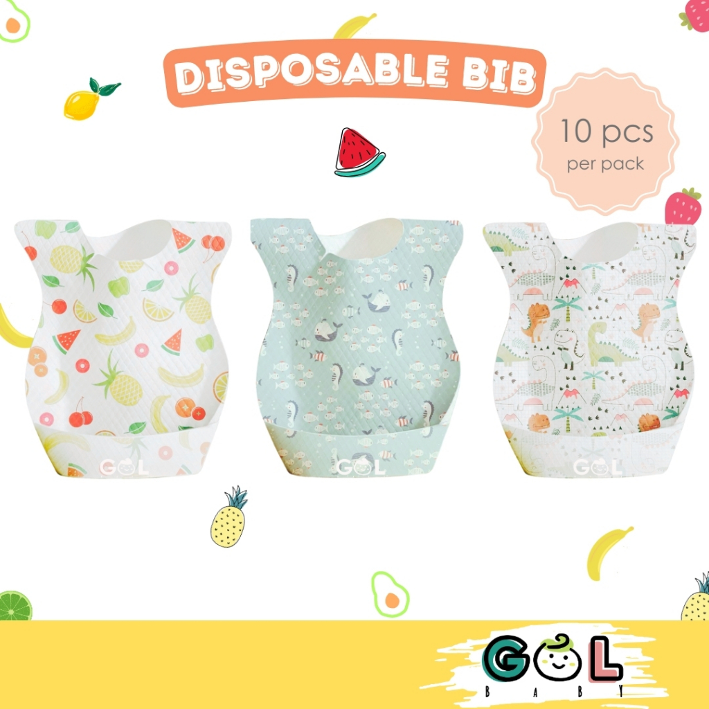 Jual GOL Baby Disposable Bib Premium Celemek Anak Bayi Apron Sekali ...