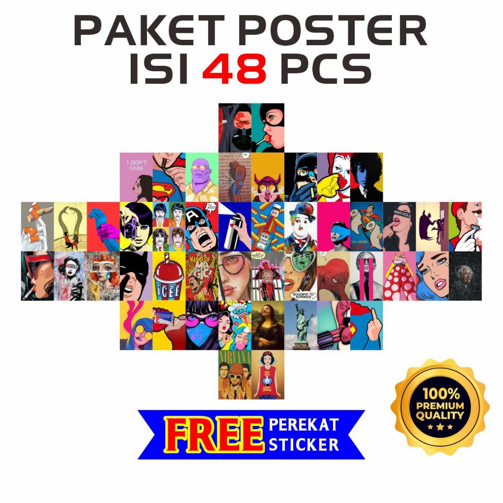 Jual Poster Dinding Aesthetic Album Pop Art A6 Isi 48 Poster | Shopee Indonesia