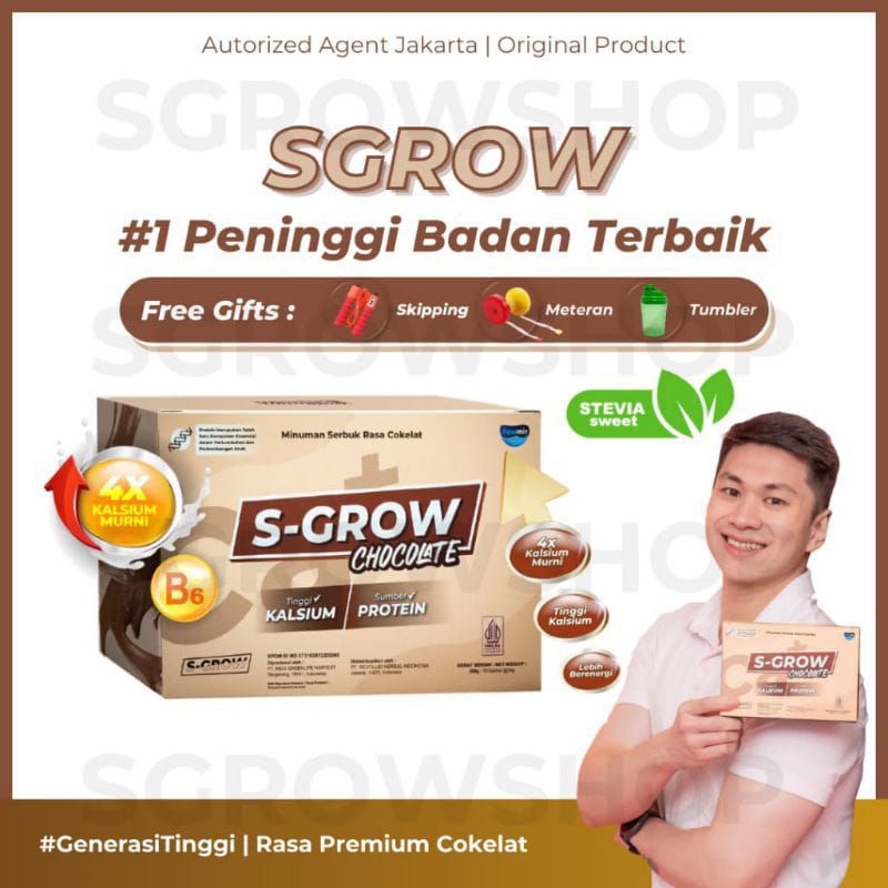 Jual S-GROW SUSU KALSIUM PENINGGI BADAN 1 BOX ISI 10 SACHET RASA ...