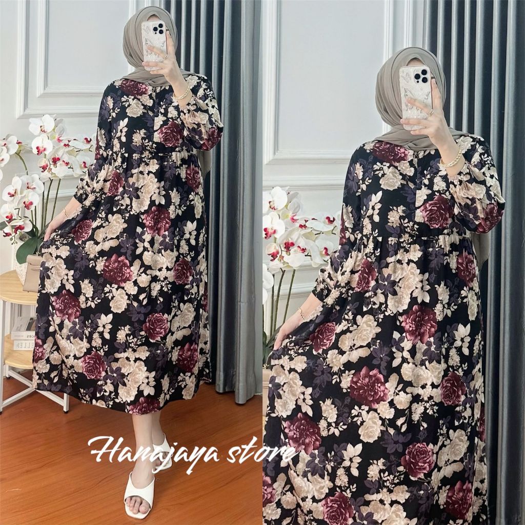 Jual MIDI DRESS WANITA RAYON / DRESS RAYON ADEM BUMIL BUSUI FRIENDLY ...
