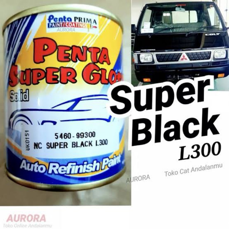 Jual Cat Penta Super Gloss 5460-99300 NC SUPER BLACK L300 200ml Hitam ...