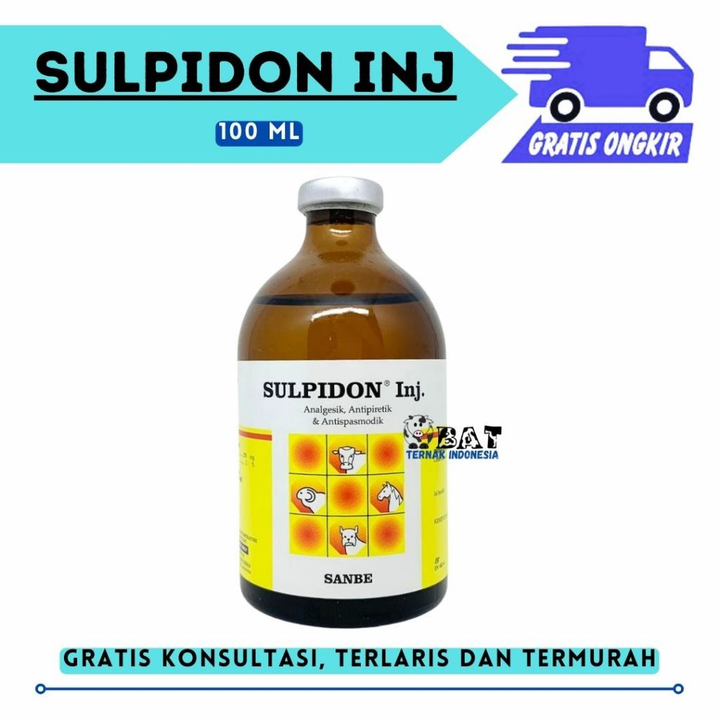 Jual SULPIDON Inj. 100ML TERMURAH - Obat Pereda Sakit Hewan Analgesik ...