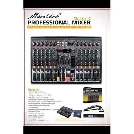 Jual Mixer Audio MICROVERB ELECTION 12 USB Interface - PC Bluetooth ...