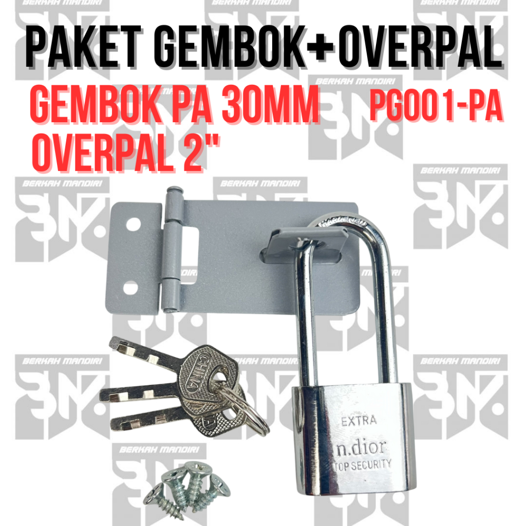 Jual Paket Overval 2" & Gembok Panjang 30/40/50/60mm + Sekrup (1 set ...
