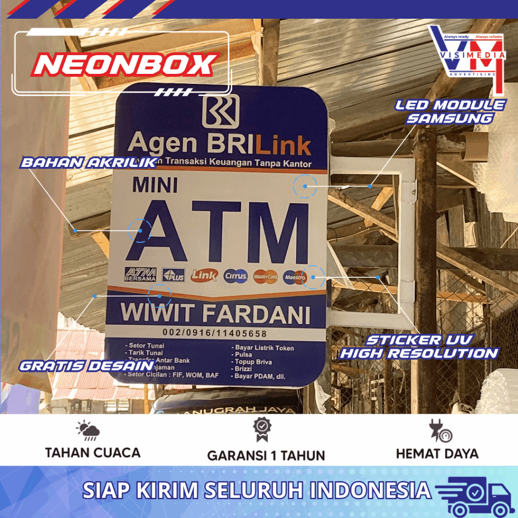 Jual FREE DESAIN Siap Pasang Neon Box Brilink 2 Sisi Bahan Akrilik ...