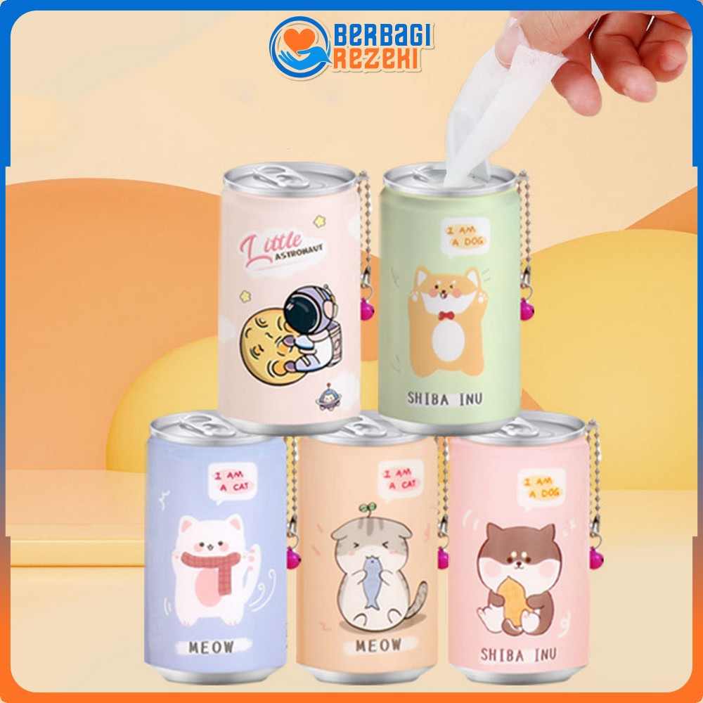 Jual Tisu Basah Kaleng Mini Korea Sekali Pakai Karakter Lucu Isi 30 ...