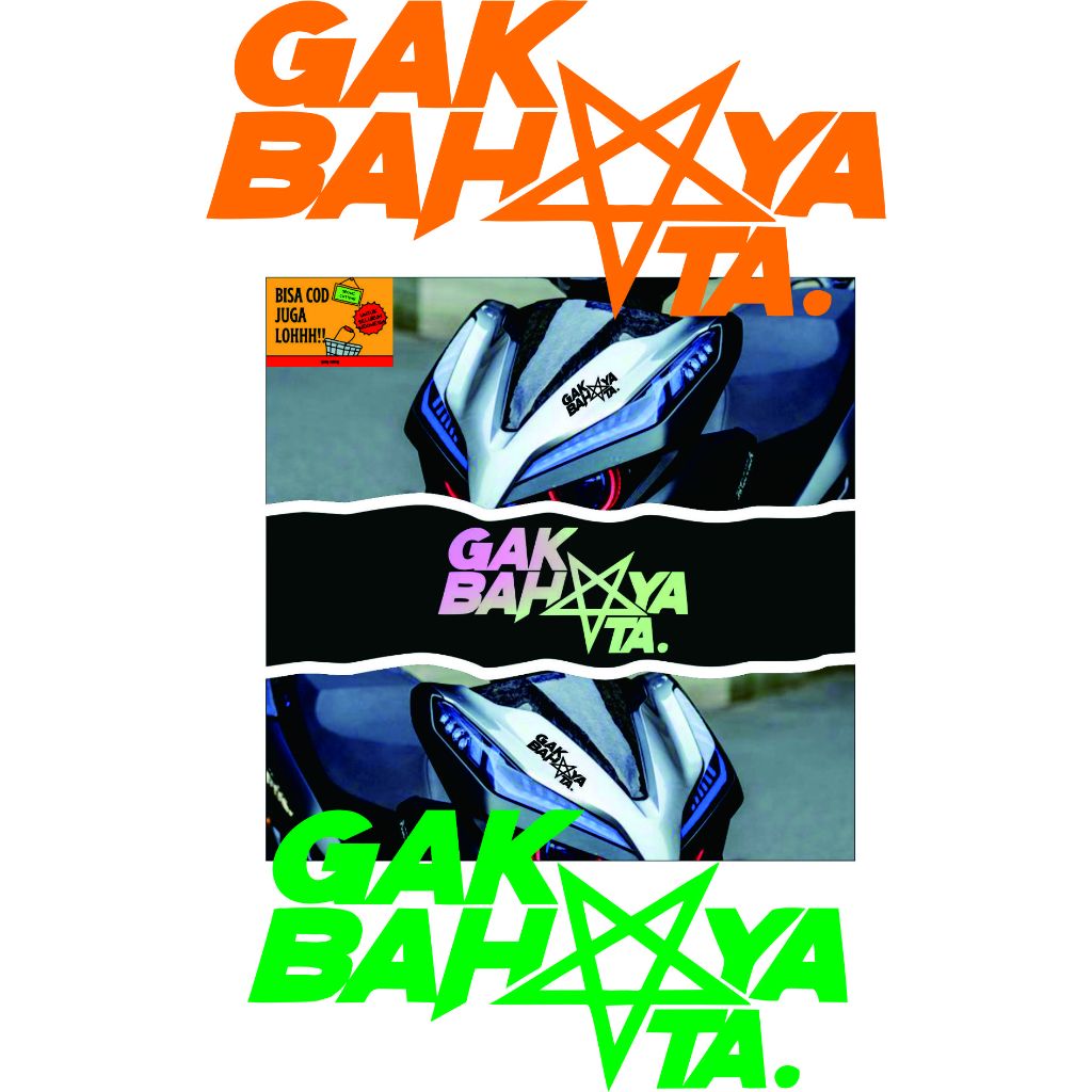 Jual Stiker Motor Keren GA BAHAYA TA V3 sticker cutting Tulisan JEPANG ...