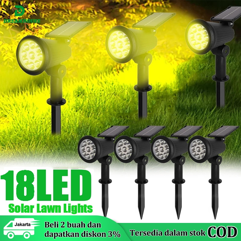 Jual Lampu Taman Tenaga Surya 18 LED Warna Warni Solar Cell Panel Lampu ...
