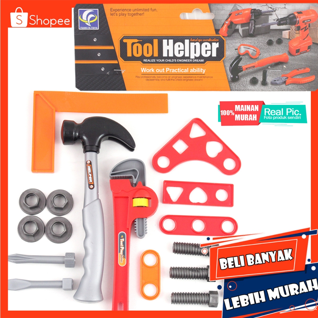 Jual MAINAN ALAT PERKAKAS PERTUKANGAN TOOL HELPER JM11761 MAINAN ...