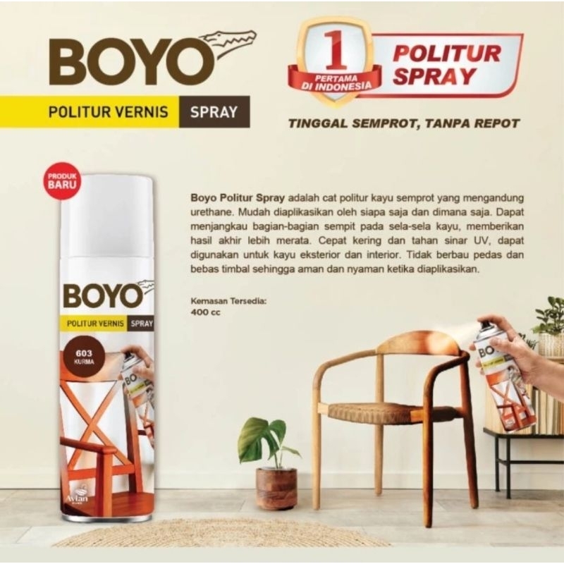 Jual Boyo politur spray pelitur kayu warna jati manggis sawo kurma ...