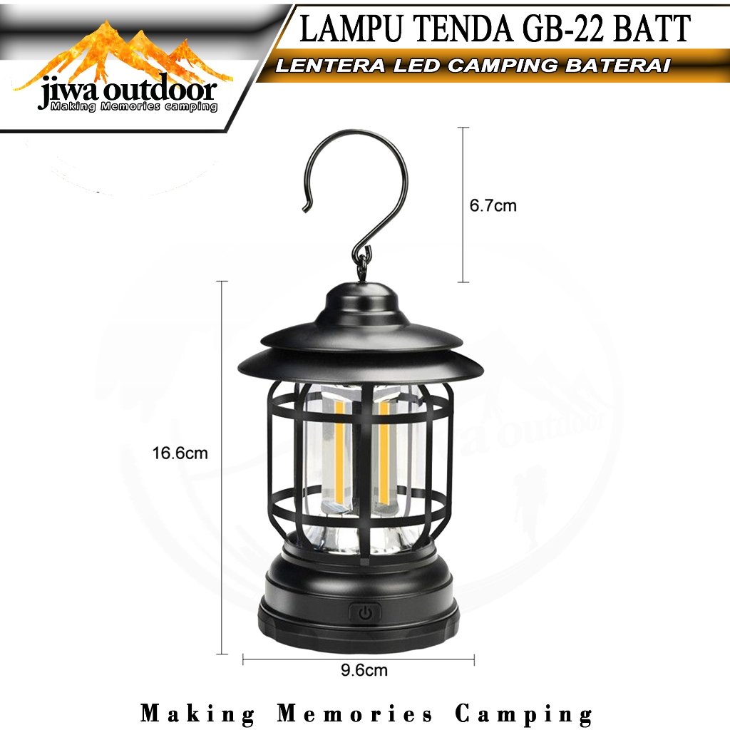 Jual lampu tenda lentera gb22 lampu emergency baterai A2 lampu duduk ...