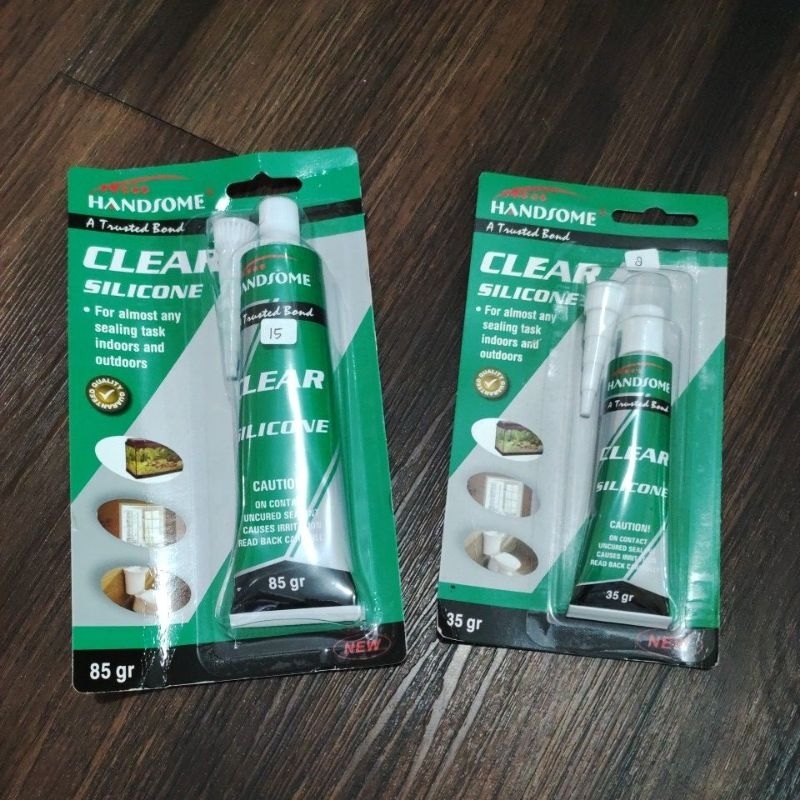 Jual Lem Kaca Silicone Clear / Lem Kaca Handsome Bening Besar (85gr ...