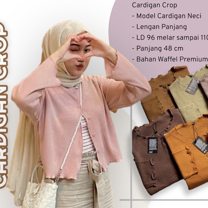 Jual Potongan Cardan Crop Korean Look Waffle | Shopee Indonesia