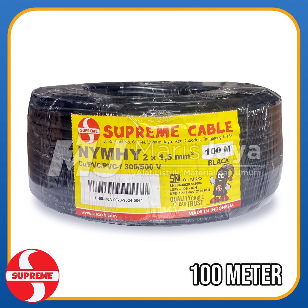 Jual Kabel Serabut SUPREME NYMHY(NYYHY) 2x1,5 2x1.5 mm² 100 meter (PER ROLL) | Shopee Indonesia