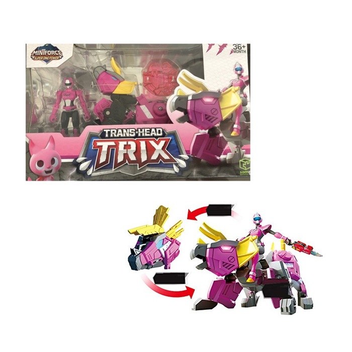 Jual Miniforce Super Dino Power Trans Head Trix Figure Set | Shopee ...