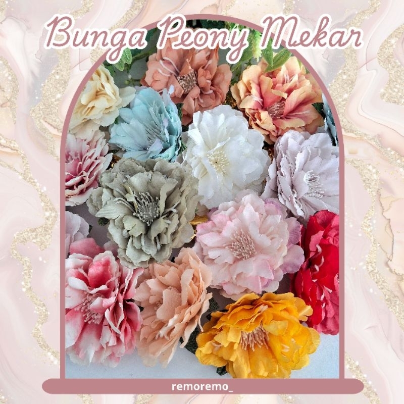 Jual BUNGA PEONY MEKAR - HIASAN DEKORASI MAHAR AESTHETIC WARNA LENGKAP ...