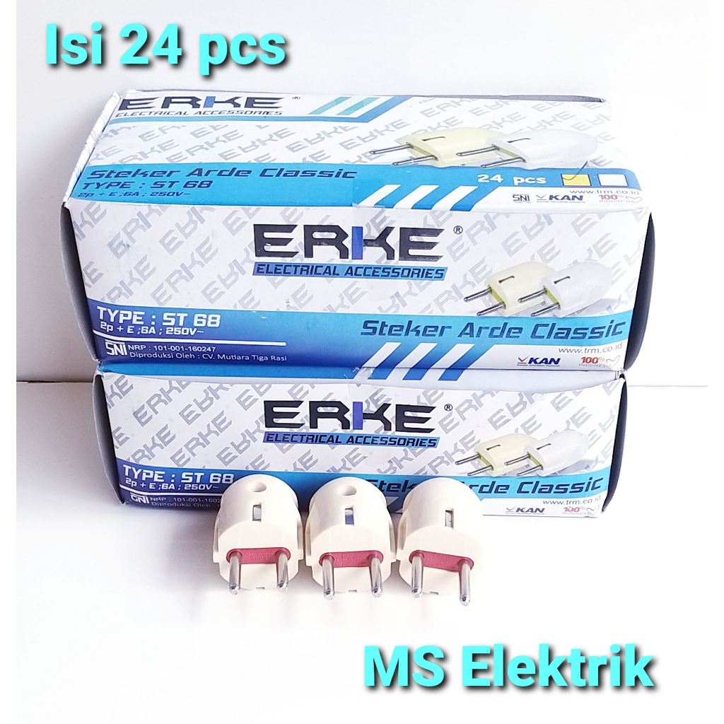 Jual ERKE Steker Colokan Arde Bulat Bahan Premium Best Quality ( Harga ...