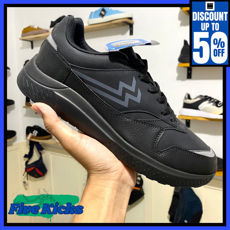 Jual Sepatu Geoff Max Athletica Original - Rectus All Black | Sepatu ...