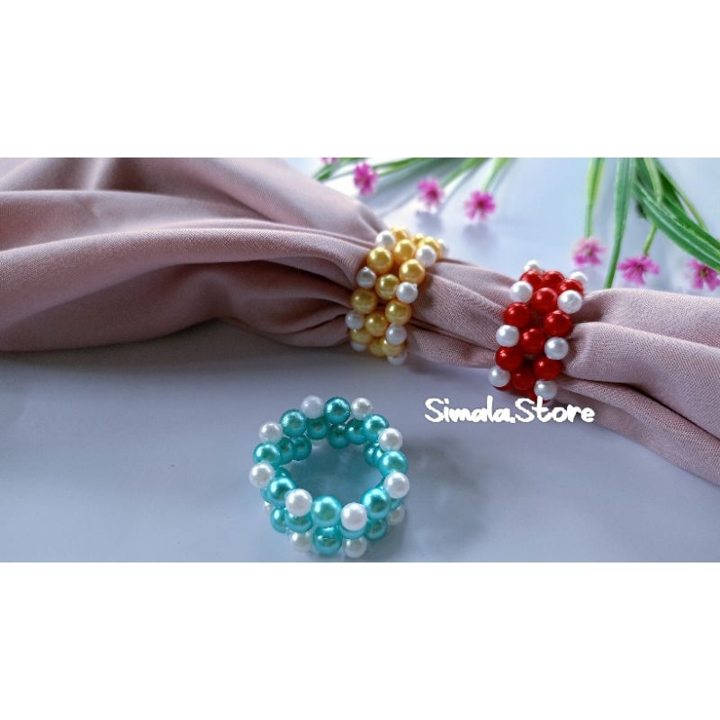 Jual Ring Hijab mutiara/ Cincin hijab/ Bros hijab Manik manik /homemade ...