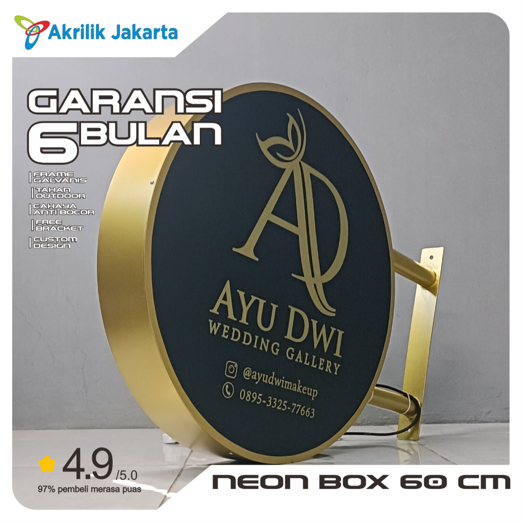 Jual Neon box outdoor frame galvanil kokoh tahan karat | Bulat ukuran ...