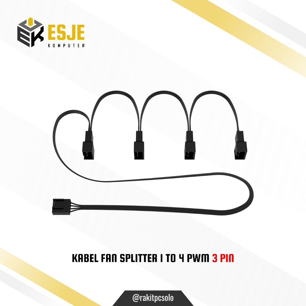 Jual Kabel Fan Splitter 3pin PWM 4 Cabang | 4 Way 3-Pin PWM Fan ...