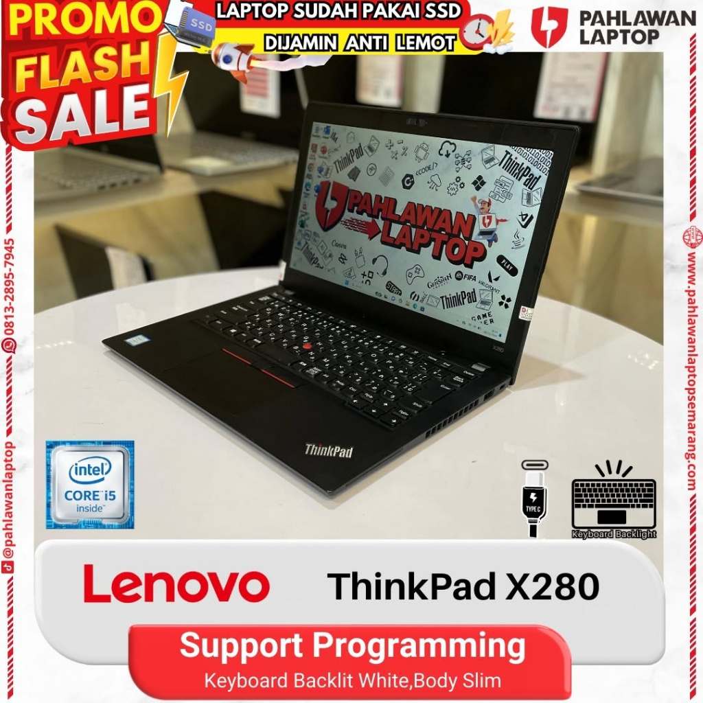 Jual Laptop LENOVO ThinkPad X280 Core i5 gen 8 Core RAM 8GB SSD 256GB ...
