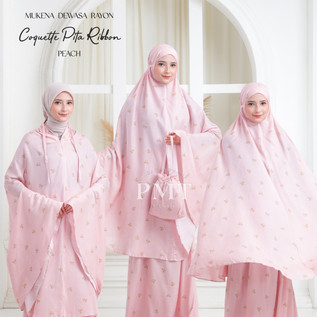 Jual PUSAT MUKENA TASIK - MUKENA DEWASA RAYON 2IN1 COQUETTE PITA RIBBON ...