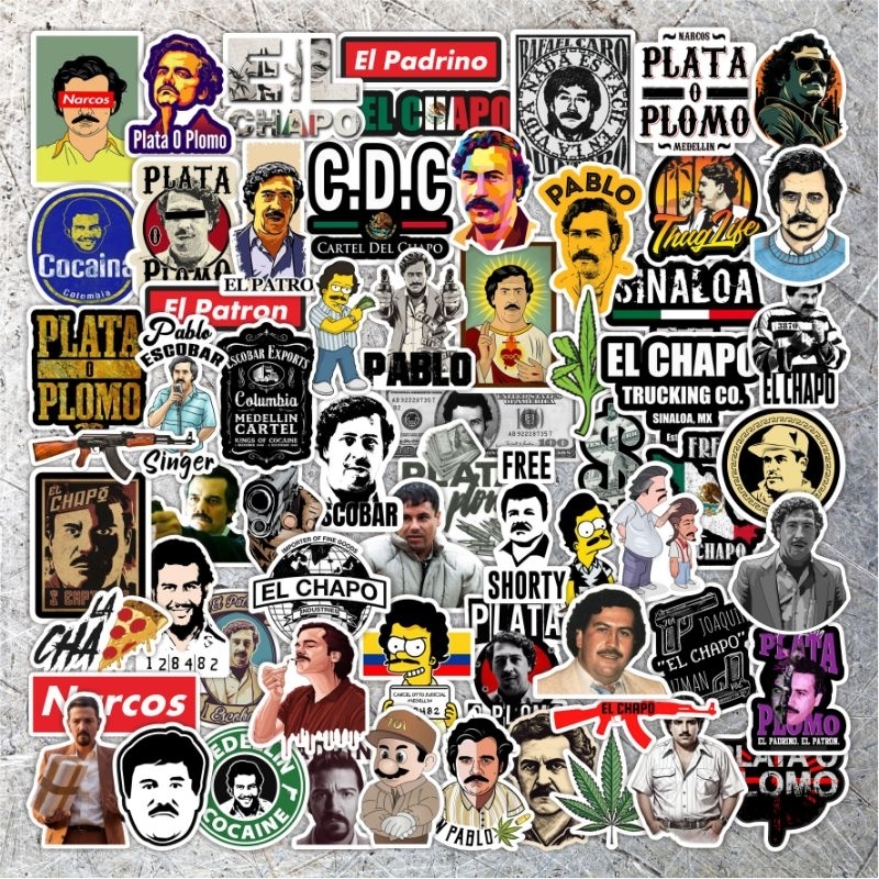Jual Stiker Narcos pack Sticker pablo escobar vinyl waterproof king of cocaine medelline cartel ...