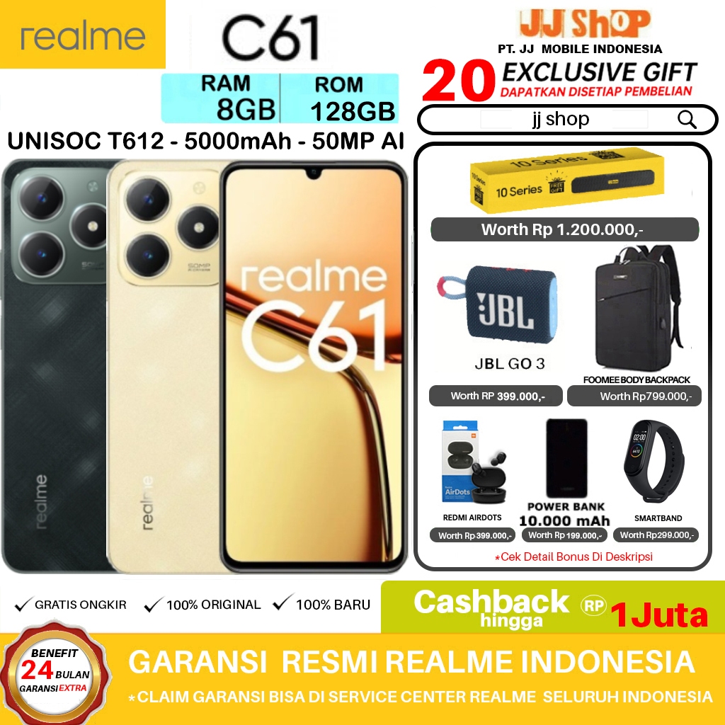 Jual REALME C61 8/128 GB RAM 8GB ROM 128GB GARANSI RESMI | Shopee Indonesia