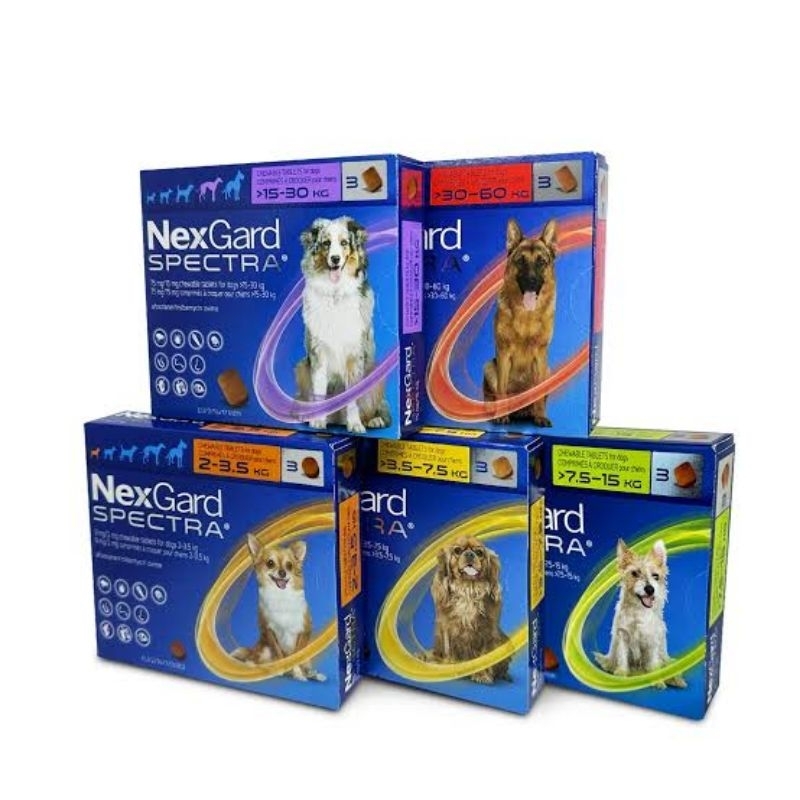 Jual NexGard Spectra Obat Kutu Anjing Obat Cacing Heart Worm Demodex ...