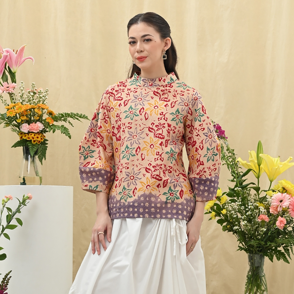 Jual NONA RARA - Lesi Dobi T3458, Baju kerja blouse batik wanita modern ...