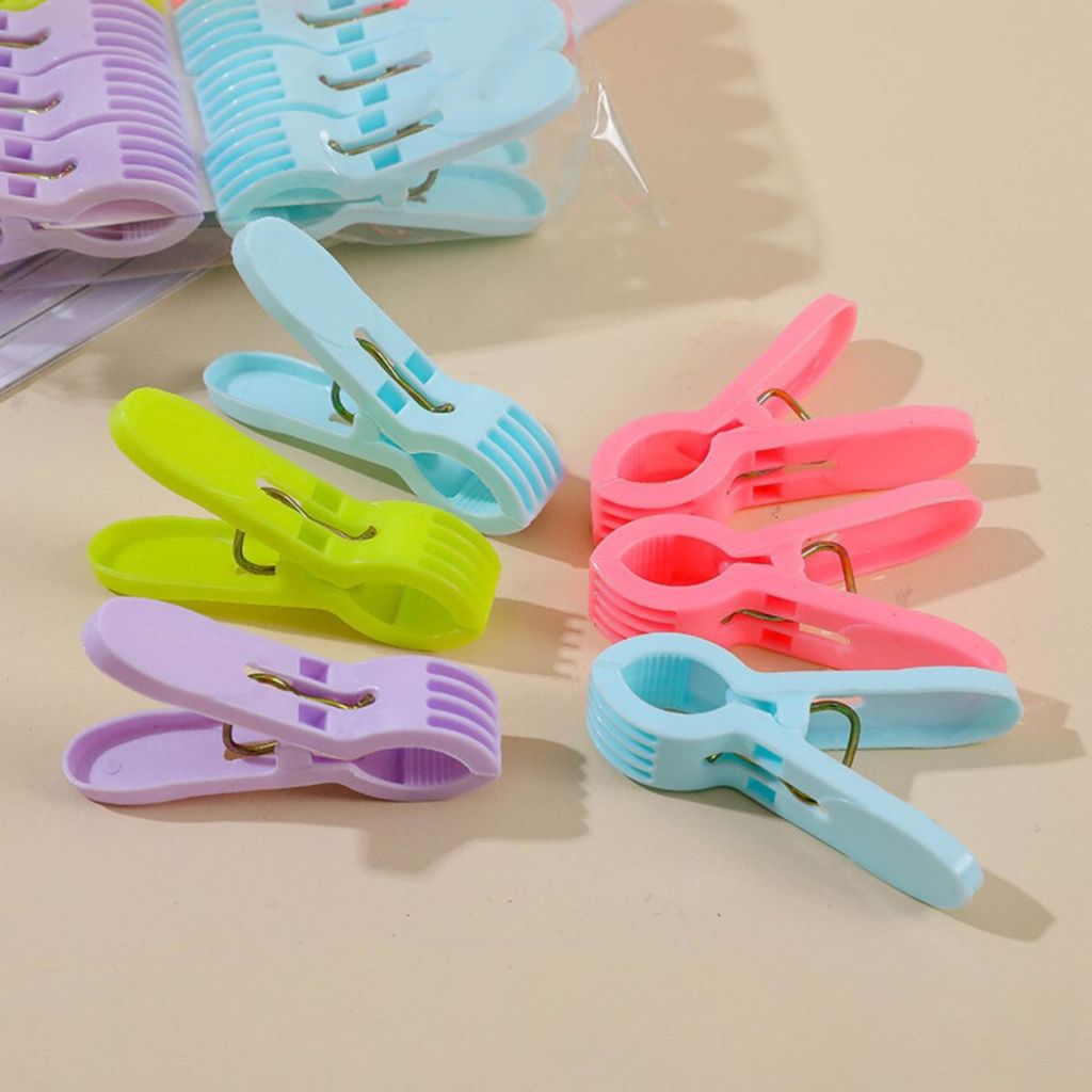 Jual Jepitan Jemuran Baju 12pcs / Clothespin Clip Plastik Warna ...